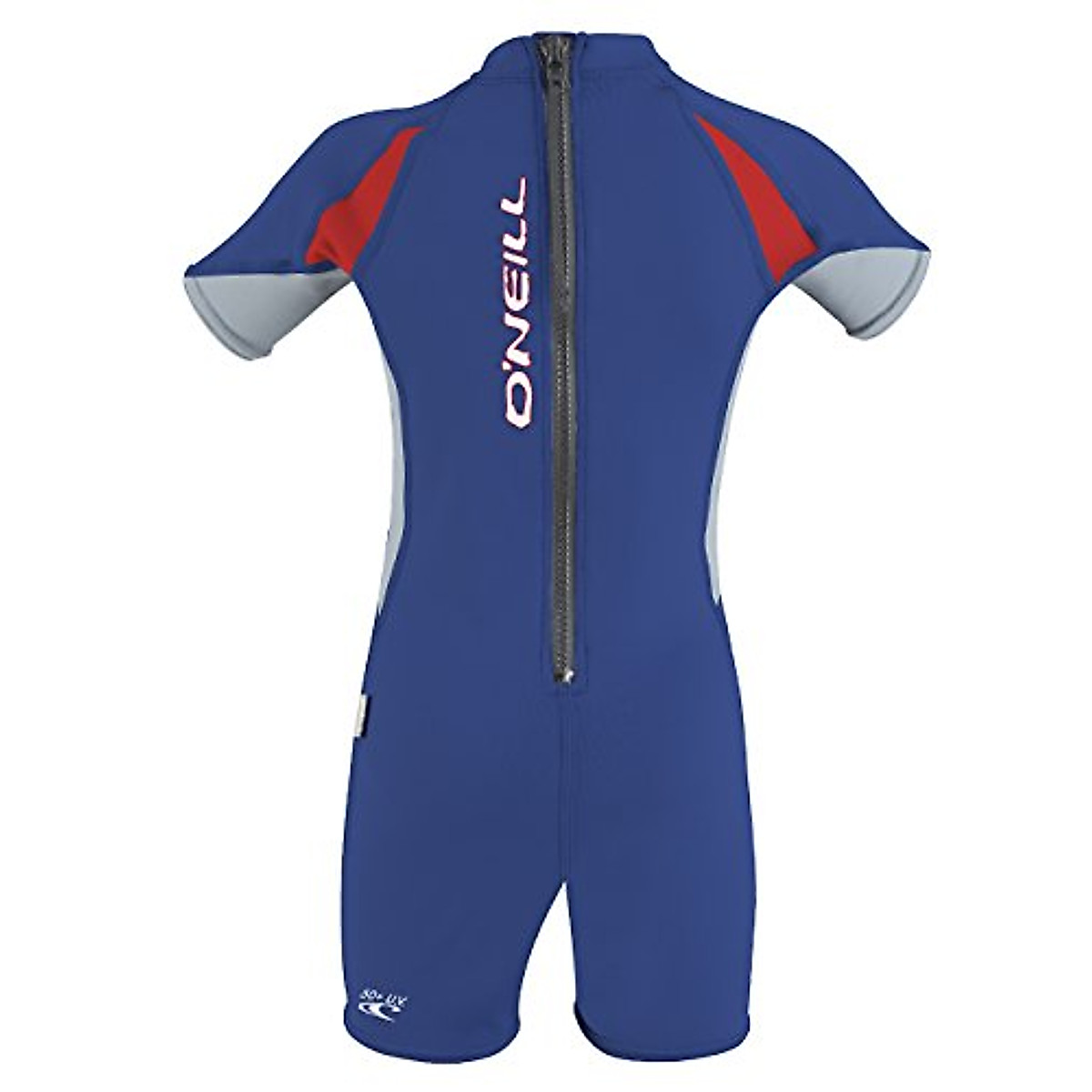 O'Neill Toddler O'Zone UPF 50+ Short Sleeve Spring Suit, Blue/Grey/Red, 1