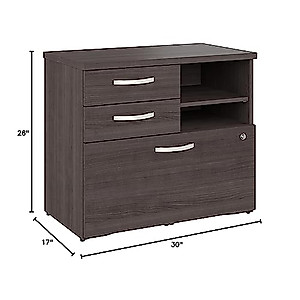 Bush Business Furniture Hybrid Office Storage Cabinet with Drawers and Shelves, Storm Gray