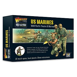 Blot Action US Marines Pacific Theater 1:56 WWII Military Wargaming Figures Plastic Model Kit
