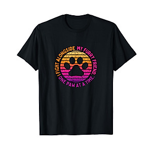 Dog Cancer Awareness Prevention Fighting the Battle Love Paw T-Shirt