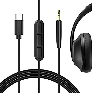Geekria USB-C Digital to Audio Cable with Mic Compatible with Bose 700, NC700, NCH700 Cable, Replacement Type-C Audio Cord with Inline Microphone and Volume Contro (4 ft/1.2 m)