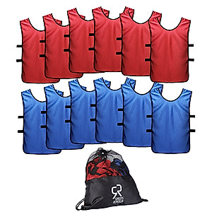 SportsRepublik Pinnies Scrimmage Vests for Kids, Youth and Adults (12-Pack) - Soccer Pennies