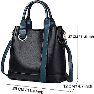 Women Big Capacity Vegan Leather Handle Bags Fashion Personality Casual Bucket Crossbody Bags Satchel Handbags Totes