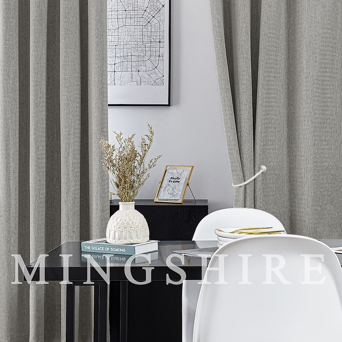 MINGSHIRE 95 Inches Long Blush Pink Premium Checkered Textured Blackout Curtains with Grommet, Super Soft Thick/Privacy Assured/Elegant Style for Kids Girls Room, 52x95, 2 Pcs