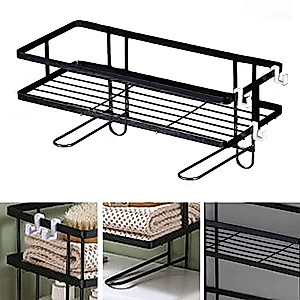 Headerbs Over Toilet Bathroom Organizer, Convenient Practical Toilet Shelf for Home (Single Layer Black)