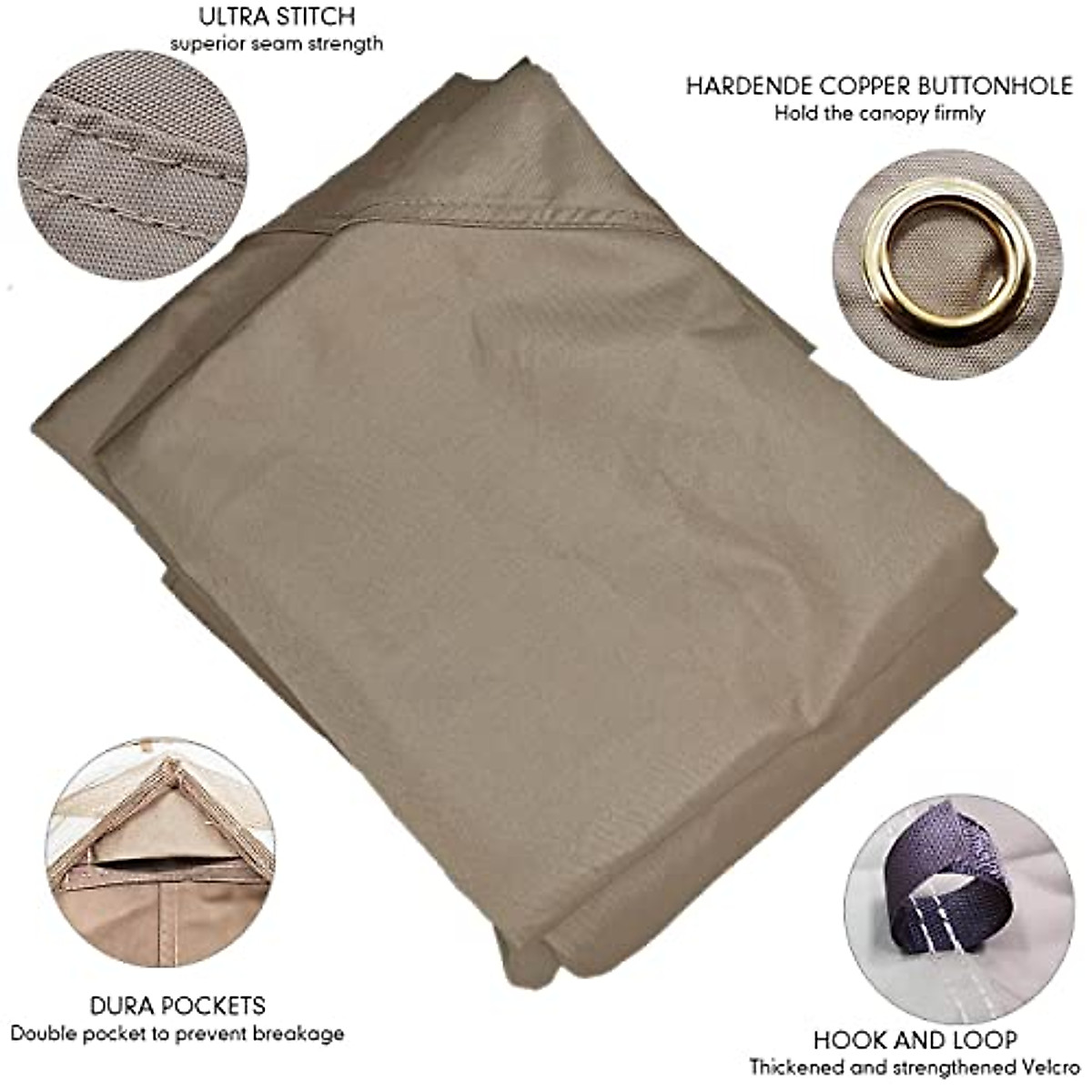 Ontheway 8'x8' Dual Tier Gazebo Canopy Replacement Top Cover UV30+ Water Resistant for Model L-GZ385PST