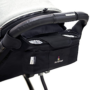 Primo Passi Stroller Organizer - Fits Most Strollers and Includes Two Deep Insulated Cup Holders to Keep Bottles Warm and Drinks Cold