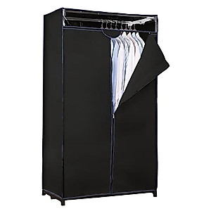 Simplify, Organizer, for Clothes and Accessories, Heavy Duty, Hanging Rod, Easy to Assemble in Black 36" Wide Portable Closet, 63"x36"19"