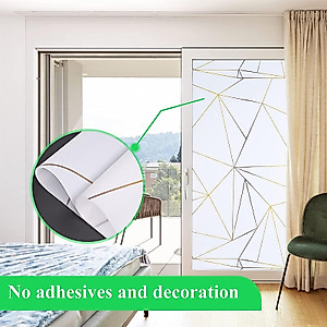 Window Film Window Decal Window Privacy Film Frosted Glass Window Clings, Static Cling Adhesive Stained Glass Vinyl Film for Home Heat Control Window Stickers Privacy Window Decal (Size : 60x100 cm)
