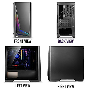Antec Dapper Dark Phantom DP301M Black Steel/ARGB Lighting/Tempered Glass Side Panel Compact Micro-ATX Gaming Case