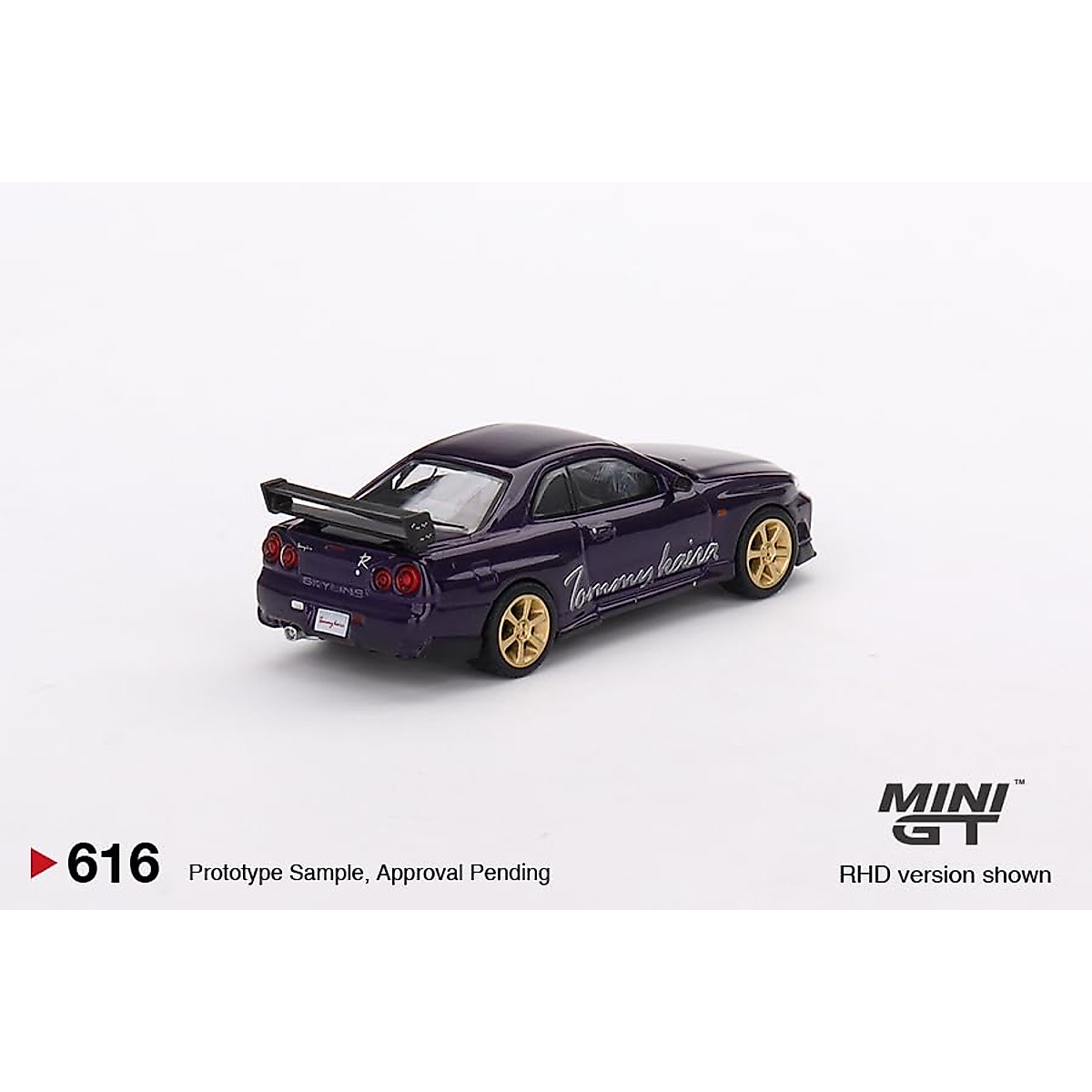 True Scale Miniatures Model Car Compatible with Nissan Skyline GT-R (R34) Tommykaira R-z Midnight Purple 1/64 Diecast Model Car MGT00616