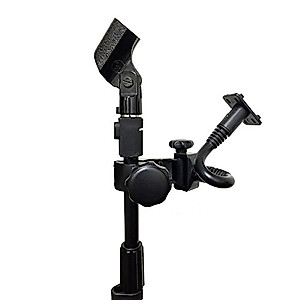 AccessoryBasics Music Mic Microphone Stand Smartphone Mount w/Multi Angle 360° Swivel Adjust Holder for Apple iPhone 14 13 12 11 MAX Pro Samsung Galaxy S23 S22 S21 Flip Google Pixel XL phones