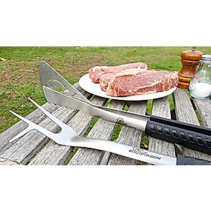 BBQ Dragon BBQ Utensil Tool Set - Grilling Tongs, Spatula, Fork, Pigtail Flipper, Combined in 2 Barbecue Grilling Accessorie BBQ Set, Heavy-Duty Grill Tools Sets