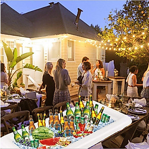 Inflatable Salad Bar Buffet Ice Cooler Beverage Serving Bar Food Drink Holder for Party Picnic BBQ Luau with Drain Plug(4 pack)