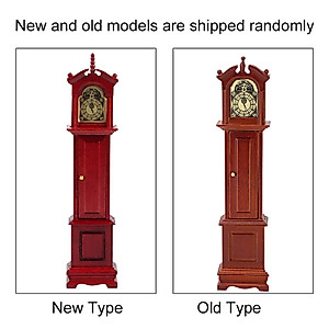 Snufeve 1:12 Miniature Doll House Furniture Miniature Floor Clock, Doll House Clock, for Dining Room Children Kids for Doll House Accessory