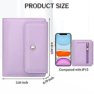 VOCUS Small Wallet for Women RFID Blocking Ladies PU Leather Card Holder Mini Compact Bifold Purse with Zipper Coin Pocket