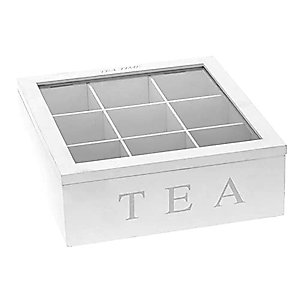 HESTAY Tea Bag Box Organizer - Tea Bag Holder,Tea Bag Divided Storage Organizer Container, for Coffee Tea Sugar Packets