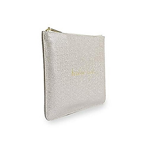 KATIE LOXTON Shiny Champagne Beautiful Daughter Women's Vegan Leather Clutch Perfect Pouch