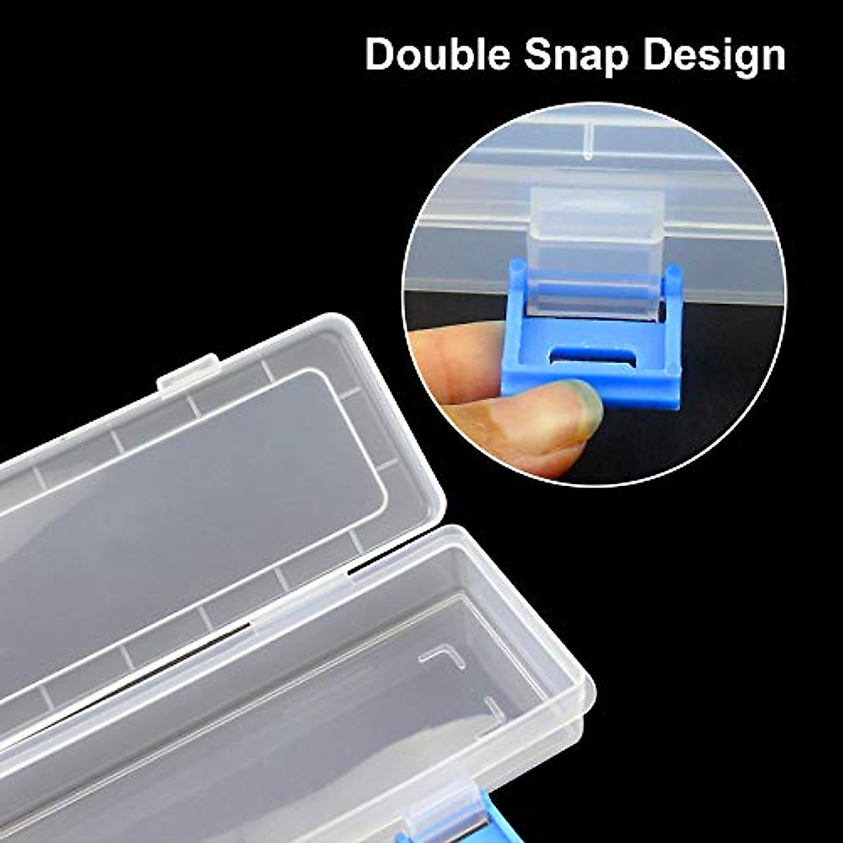 4 Pack Paint Brush Storage Box Clear Paint Brush Holder Long Brush Storage Case Watercolor Pen Container with Buckle