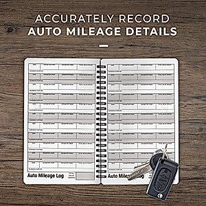 Auto Mileage & Expense Notebook – Vehicle Mileage Log, Miles Log Book to Track Over 400 Rides or Sessions, Track Odometer for Business Driving or Rideshare Apps – 5 x 8 Inches, 60 Pages (Pack of 1)