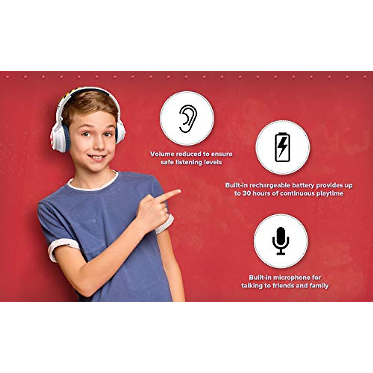 eKids Ghostbusters Kids Bluetooth Headphones, Wireless Headphones with Microphone Includes Aux Cord, Volume Reduced Kids Foldable Headphones for School, Home, or Travel