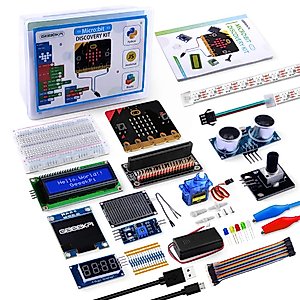 GeeekPi Basic Starter Kit for BBC Micro:bit (V2 Included), Blocks and Python Code, Multiple Sensors Project Examples, Detailed Tutorial Included