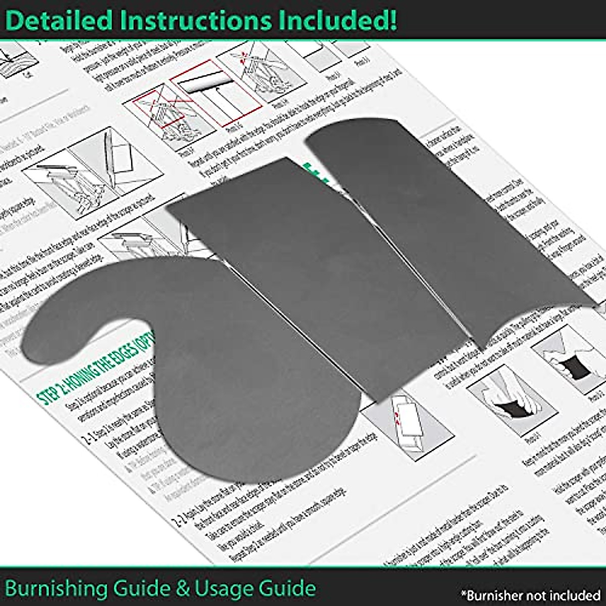 ATLIN Cabinet Scraper Card Set - Curved 3pc