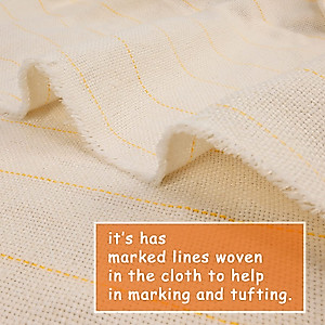 83"x59" Primary Tufting Cloth with Marked Lines, 70.9"x47.2" Tufting Non-Slip Rug Backing Fabric, Large Monk Cloth Kit,Rug Tufting Supplies,Rug Making Supplies