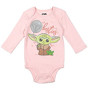 STAR WARS The Mandalorian Grogu Newborn Baby Girls 3 Pack Bodysuits Multicolor 0-3 Months