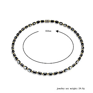 Zozu Women Black Magnetic Necklace Beads Hematite Stone Therapy Slimming Health Care Weight Loss Necklace For Men Women