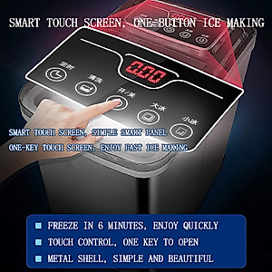Ice Maker,Countertop Ice Maker,2.2L Capacity,with self-Cleaning Function,Adjustable Size of ice Cube,60 ice Storage Capacity Stainless Steel Ice Maker for Home/Party,Black