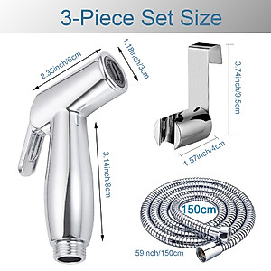 Hand Held Bidet Sprayer - Sprayer Shattaf Toilet Bidet Shower Head for Bathroom Sink or Toilet - with 59-inch Hose and Wall Bracket