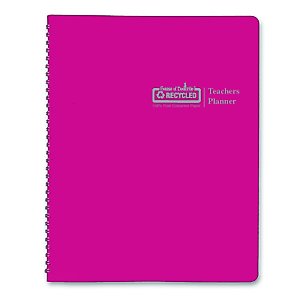 House of Doolittle Teachers Planner, Pink Leatherette Cover, 45 Weeks, 7 Periods, Seating Chart, Records, 8.5 x 11 Inch (HOD50905)