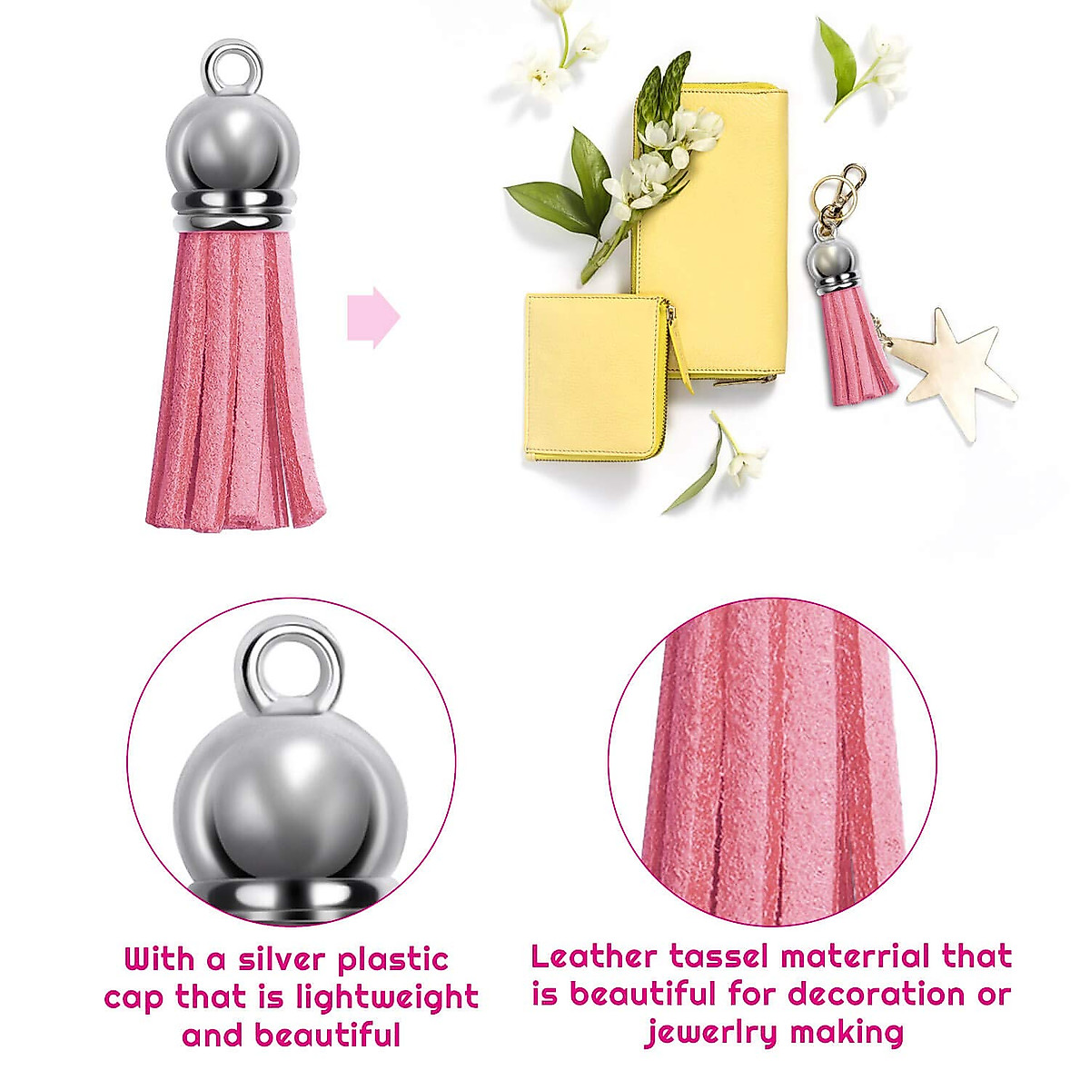 Cridoz 300pcs Tassels for Jewelry Making, Keychain Charms Bulk for Crafts, Resin Keychains, Acrylic Blanks, Bangles Bracelets, Earrings and Jewelry Making