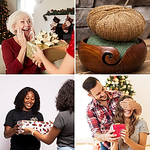 YOKIVE Wooden Yarn Bowls for Crochet Bamboo Yarn Knitting Bowl for Mother Grandma Women Lover, 7.1" x 3"