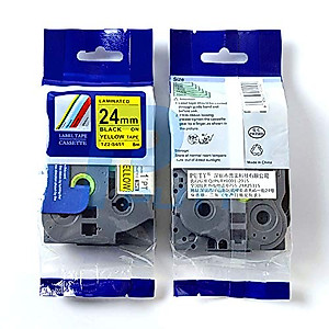 IDIK 1PK Black on Yellow Extra Strength Laminated Label Tape Compatible for Brother P-Touch TZe-S651 TZ S651 Tze S651(24mm x 8m)