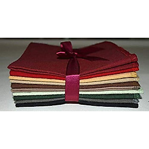 1 Ply Cotton Flannel 12x12 Inches Set of 10 Earthtones Napkins