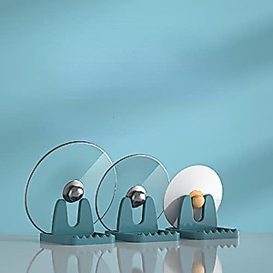 ZEYNSA Household Vertical Collapsible Pot lid Rack Plastic Desktop Multifunctional Kitchen Shelf Spoon Spatula Storage Rack Yellow