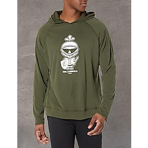 Karl Lagerfeld Paris Men's Soft Solid Raglan Hoodie, Forest, Medium