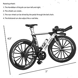 Ailejia Alloy Mini Finger Mountain Bikes Ornament Racing Mini Bicycle Toy Dirt Vehicles Model Decoration Crafts for Home (Black)