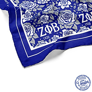 BBGreek Zeta Phi Beta Sorority - Silky Polyester Shawl Scarf - Greek Letters 1920 - Official Vendor
