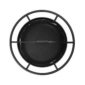 Amazon Basics Moon and Star Round Wood Burning Fire Pit - 32-Inch, Black