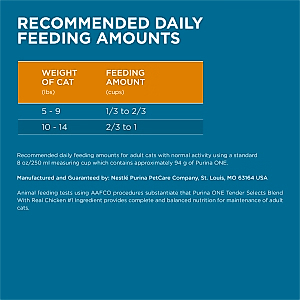 Purina ONE Natural Dry Cat Food, Tender Selects Blend With Real Chicken - 16 Lb. Bag