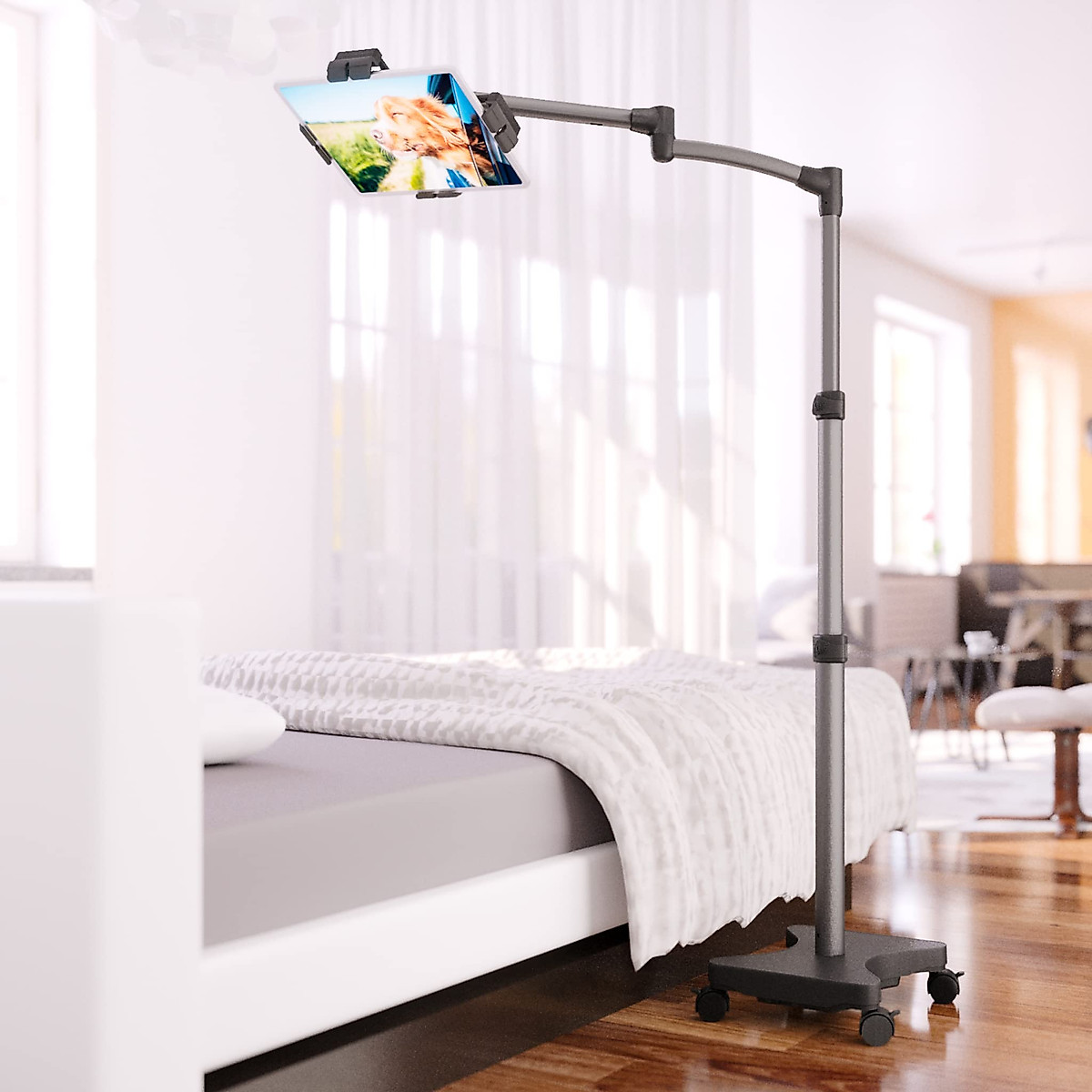 Levo Commercial G2 Deluxe iPad Rolling Floor Stand Cart Kiosk for Hospitals & Commercial with Locks for iPads, iPad Mini, iPad Pro, Galaxy, Nexus, Surface Pro, Fire, and Other Tablets and eReaders