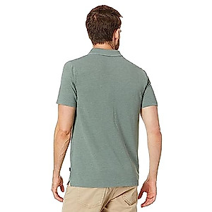 Lucky Brand Men's Venice Burnout Pique Short Sleeve Polo Shirt, Four Leaf Clover