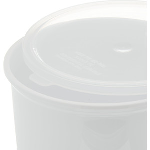 Carlisle FoodService Products Classic Round Storage Container Crock with Lid for Kitchen, Restaurants, Home, Plastic, 2.7 Quarts, White