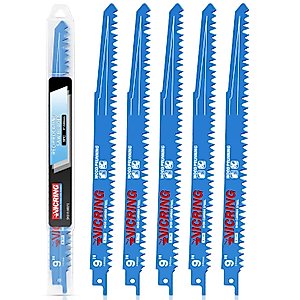 Wood Pruning Reciprocating Saw Blades 9 Inch Sawzall Blades for Trees High Carbon Steel Pruning Blade for Reciprocating Saw (5 Pack/5TPI)