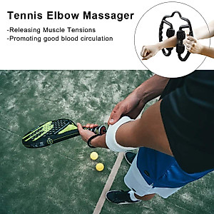 Muscle Roller, Trigger Point Muscle Roller for Calf, Leg, Arm, Tennis Elbow and Golfer Elbow, Foam Roller Deep Massage Tool for Relieve Muscle Soreness, Stiffness and Tight Muscles (Black)