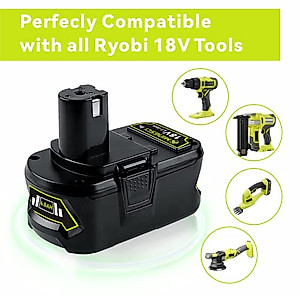 FERRYBOAT 2Pack P108 7.0Ah Replacement for Ryobi 18v Battery Compatible with Ryobi 18Volt Lithium-ion Plus P102 P103 P104 P105 P107 P109 P190 P191 P122 Batteries