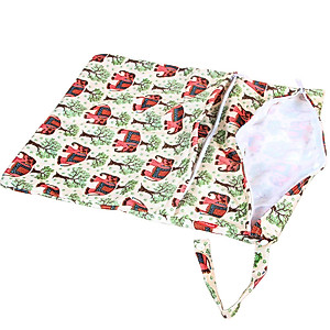 Damero 3pcs Pack Wet Dry Bag for Cloth Diapers Daycare Organizer Bag, Elephants